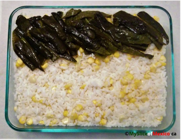 White Rice with Corn and Poblano Strips – My Slice of Mexico