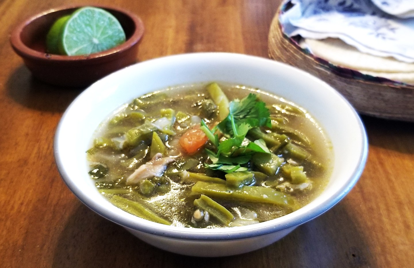 Cactus Soup with Oyster Mushrooms – Sopa de nopales con setas – My ...